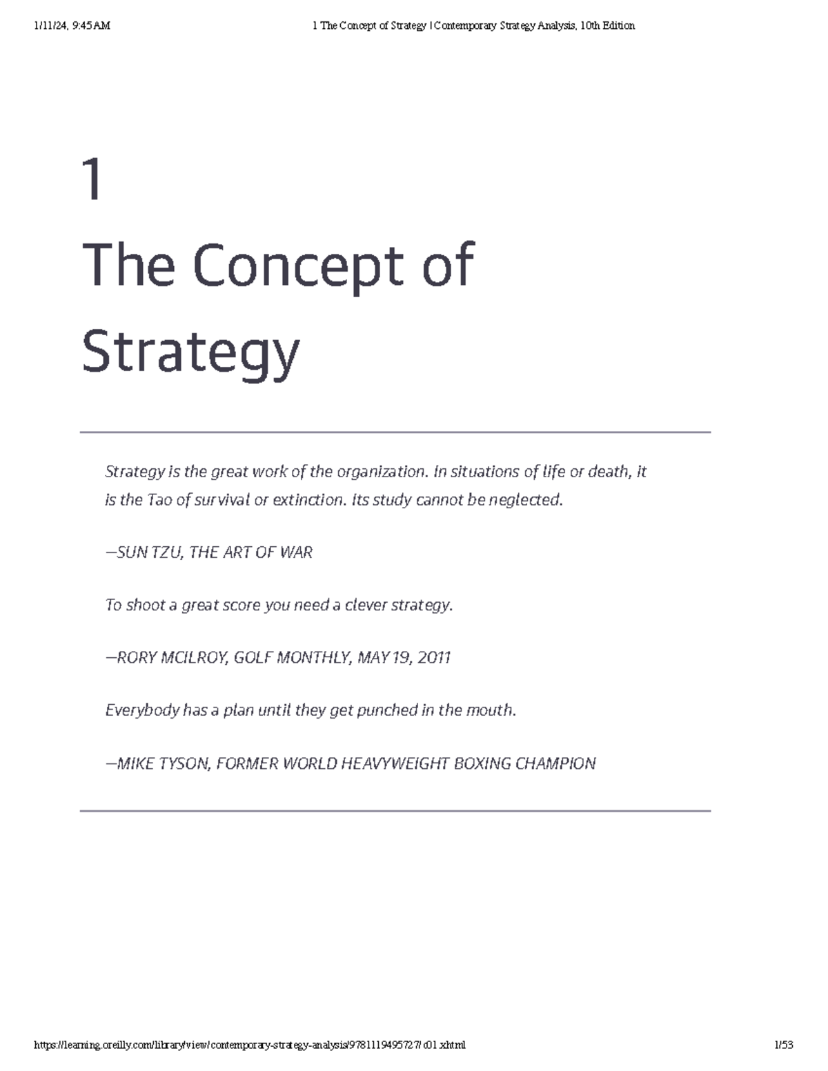 CH 1 - Contemporary Strategy Analysis - 1 The Concept of Strategy ...