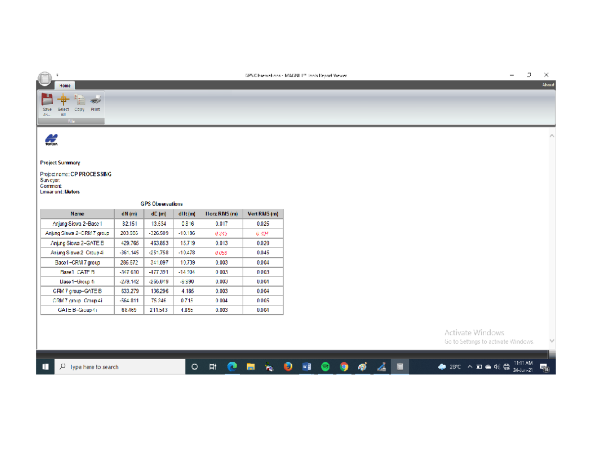 Static Report (GLS270) - Science Geomatics - Studocu