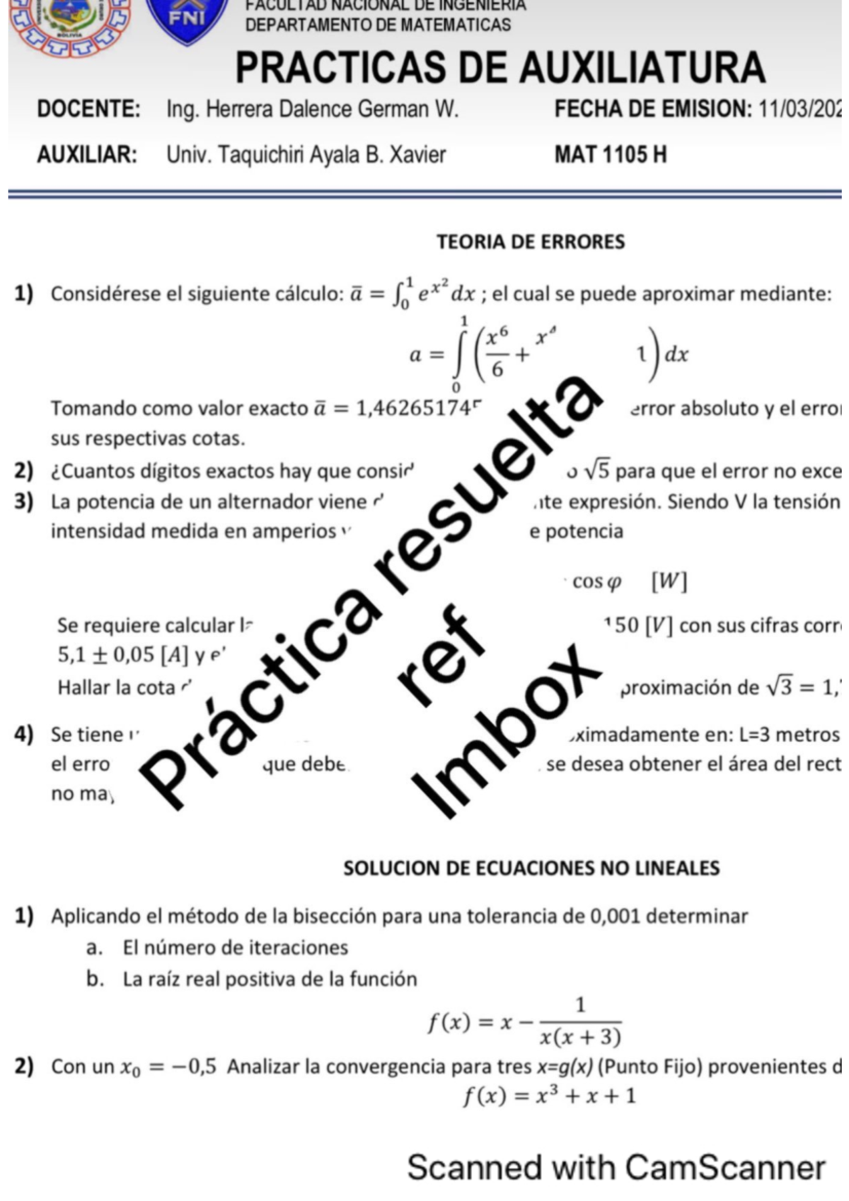 Práctica 1 MAT 1105 H - Calculo I - Studocu