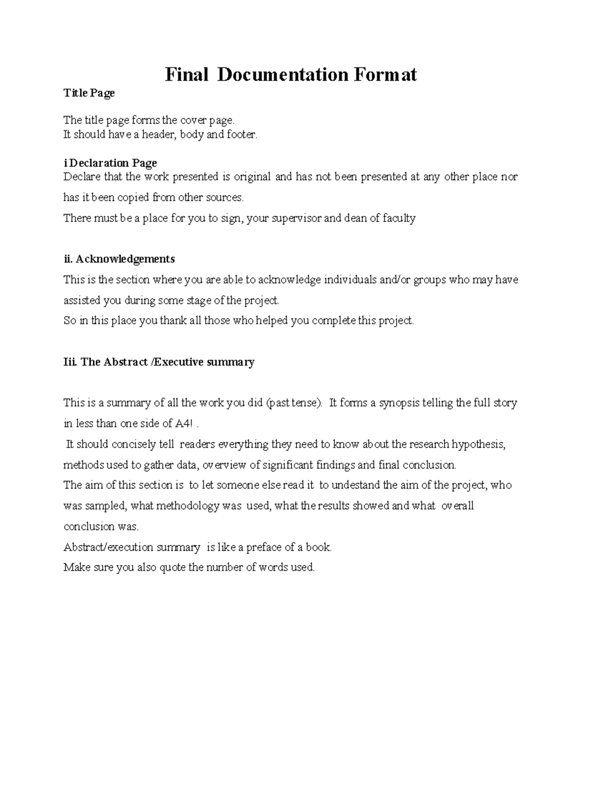 Final PROJ. Document Guideline - Final Documentation Format Title Page ...