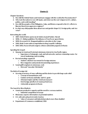 Chapter 18 History - lecture notes - Chapter 18 History- The gilded age ...