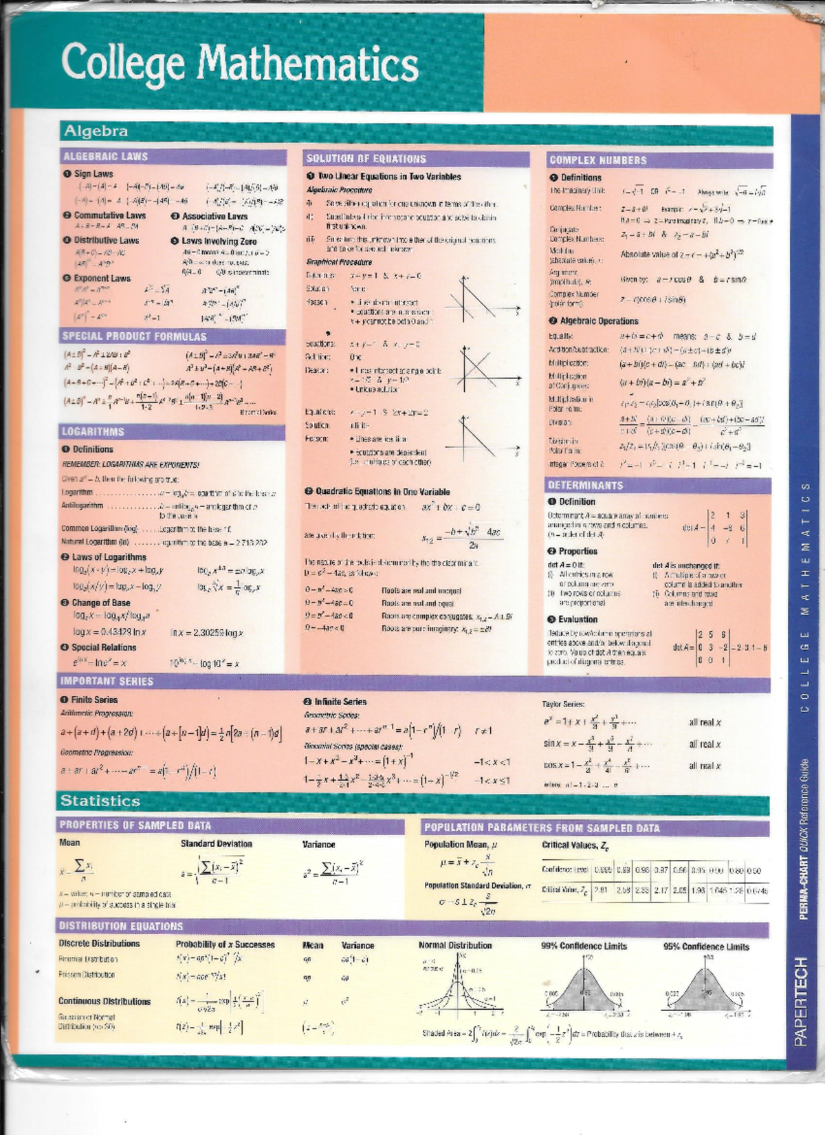 Quick Ref Maths - refference - Engineering Mathematics 1 - Studocu