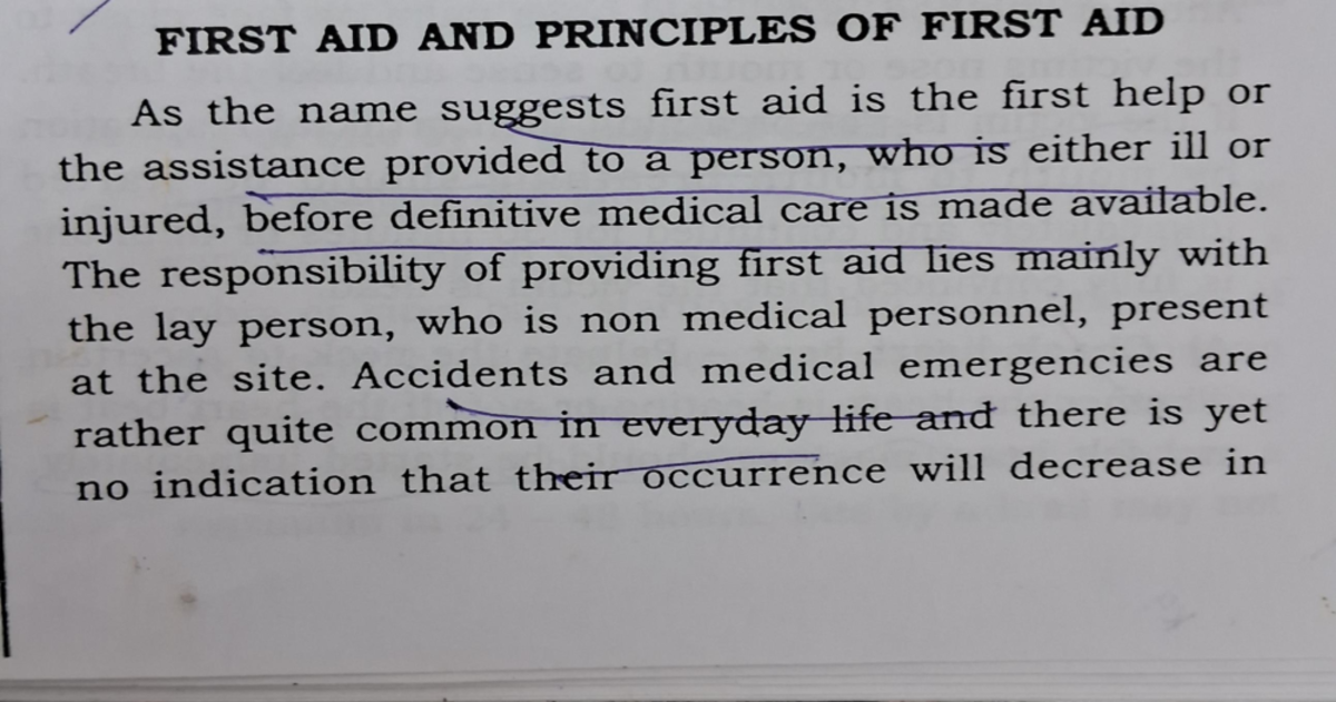 First Aid and its Importance - FIRST AID AND PRINCIPLES OF FIRST AID As ...