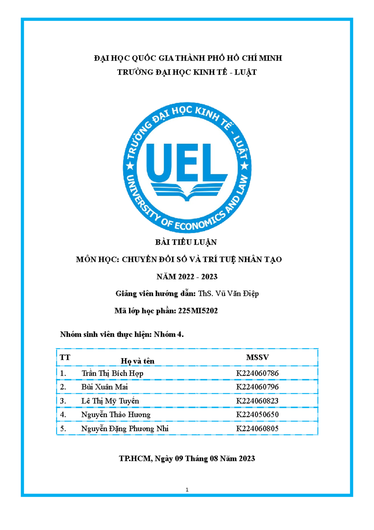 Nhom4 CĐS TTNT 225MI5202 Doancuoiki - ĐẠI HỌC QUỐC GIA THÀNH PHỐ HỒ CHÍ ...
