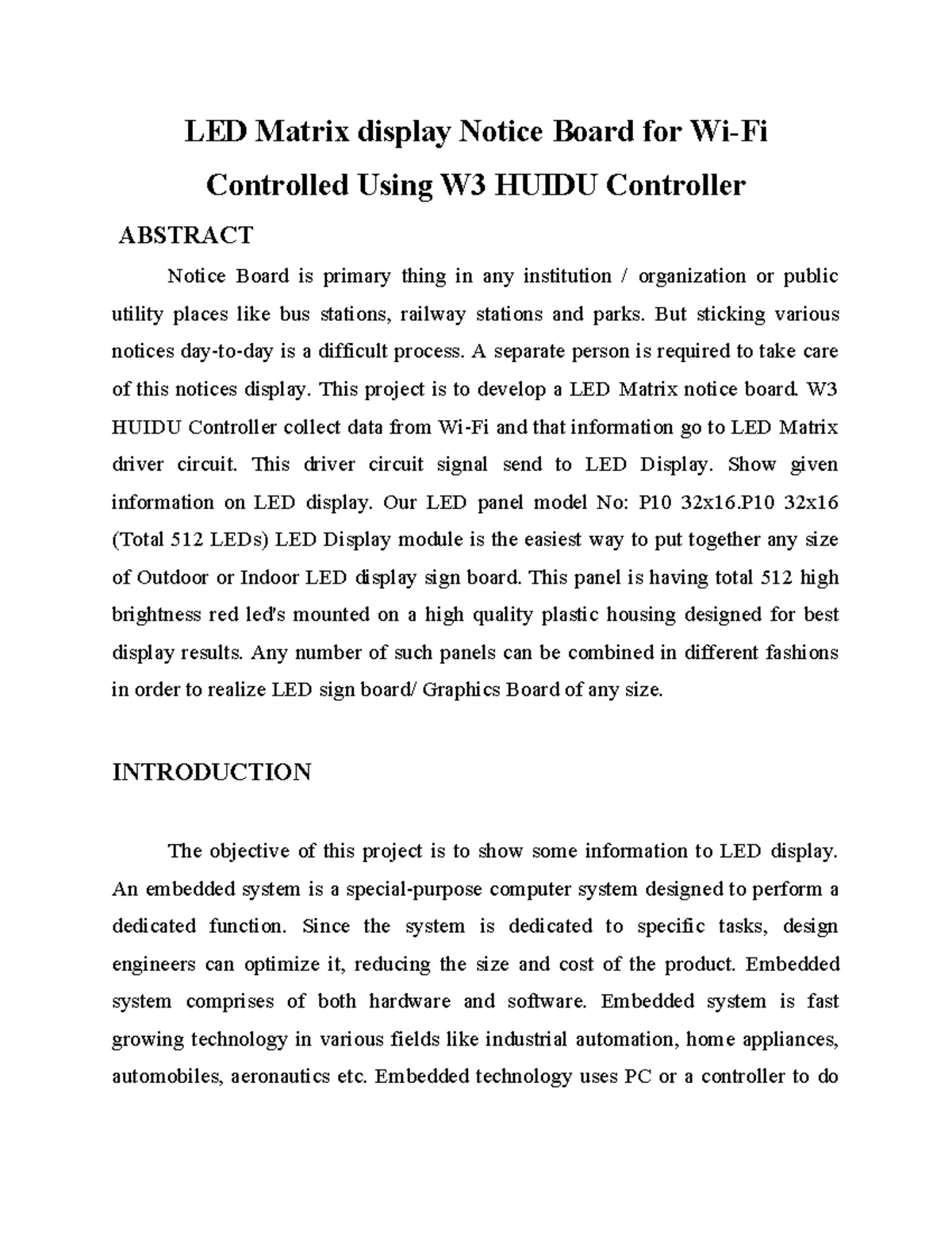 2.LED Matrix display Notice Board for Wi-Fi Controlled Using W3 Huidu ...