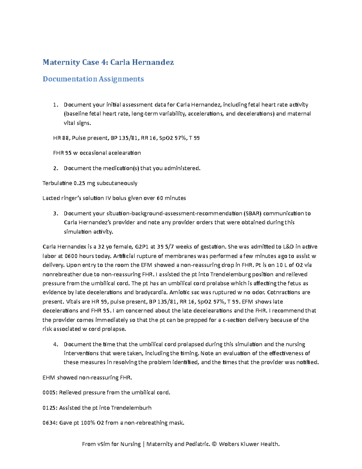 Maternity Case VSIM 4 - Maternity Case 4: Carla Hernandez Documentation ...