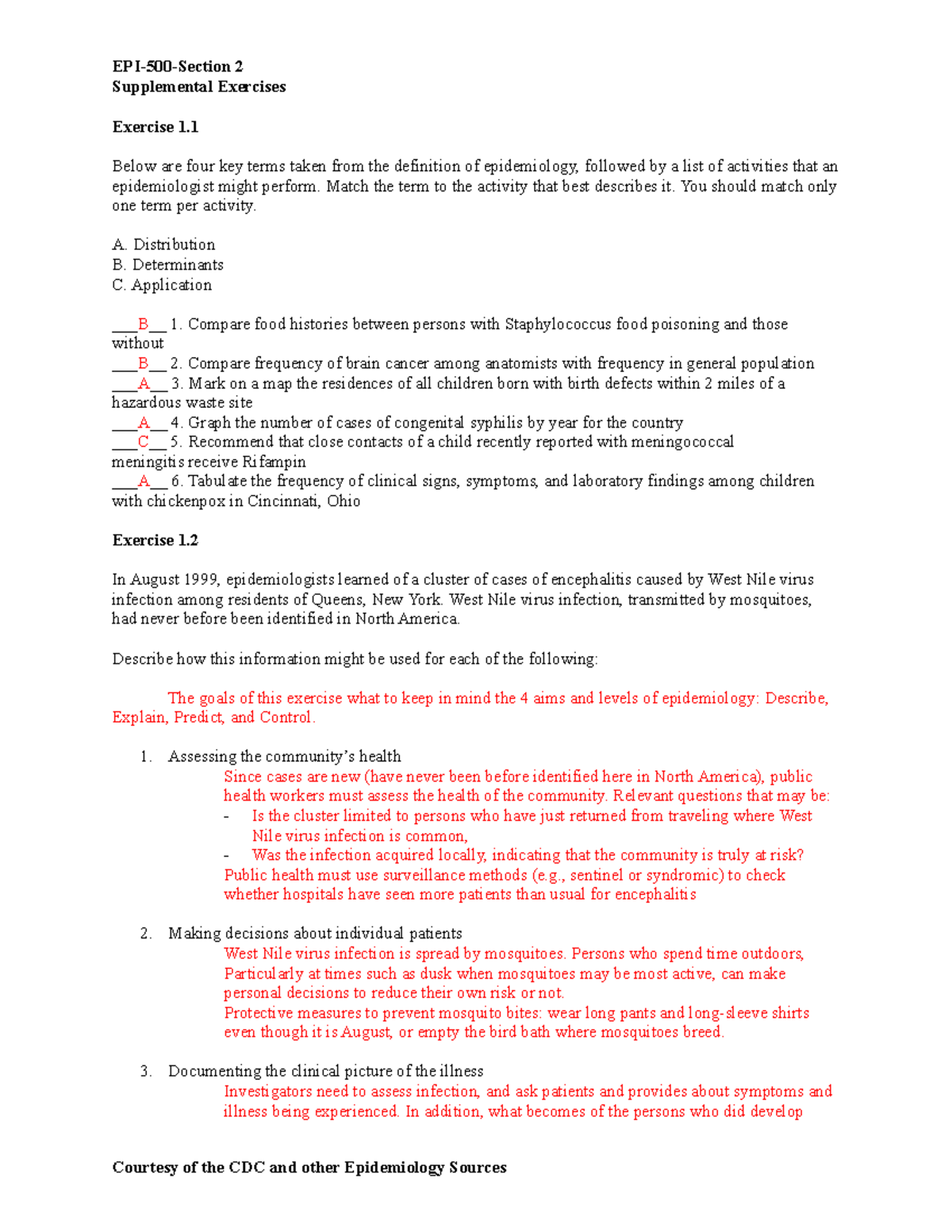 Epi-500 Exercises Answer Key Supplemental Exercises - Supplemental ...