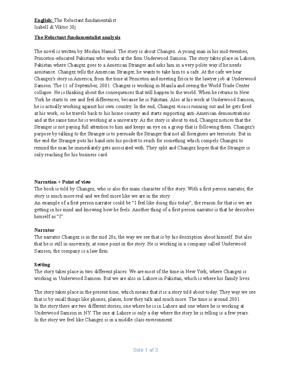 The reluctant fundamentalist analysis - English: The Reluctant ...