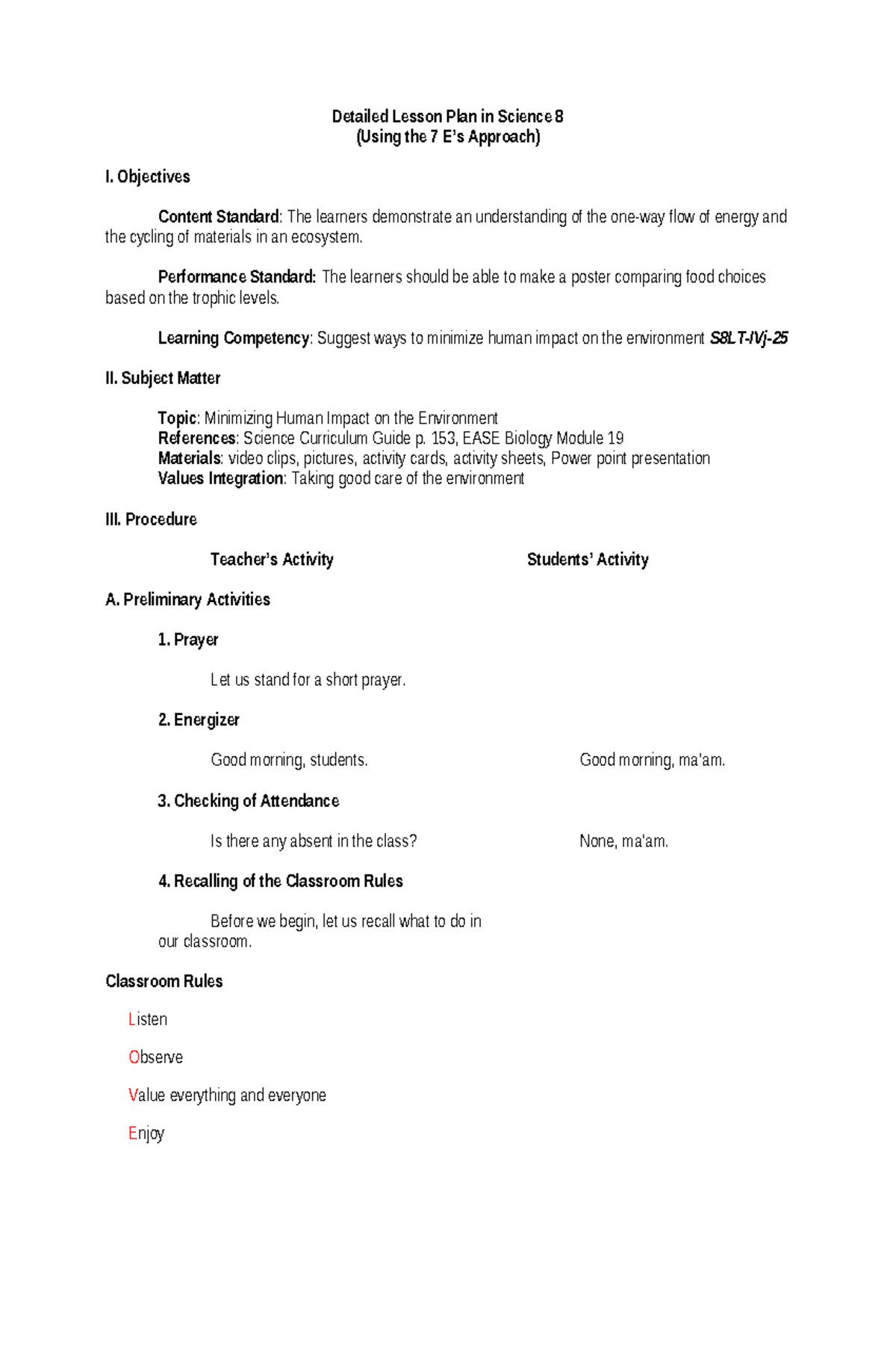 Detailed Lesson Plan in Science 8-2 - Detailed Lesson Plan in Science 8 ...