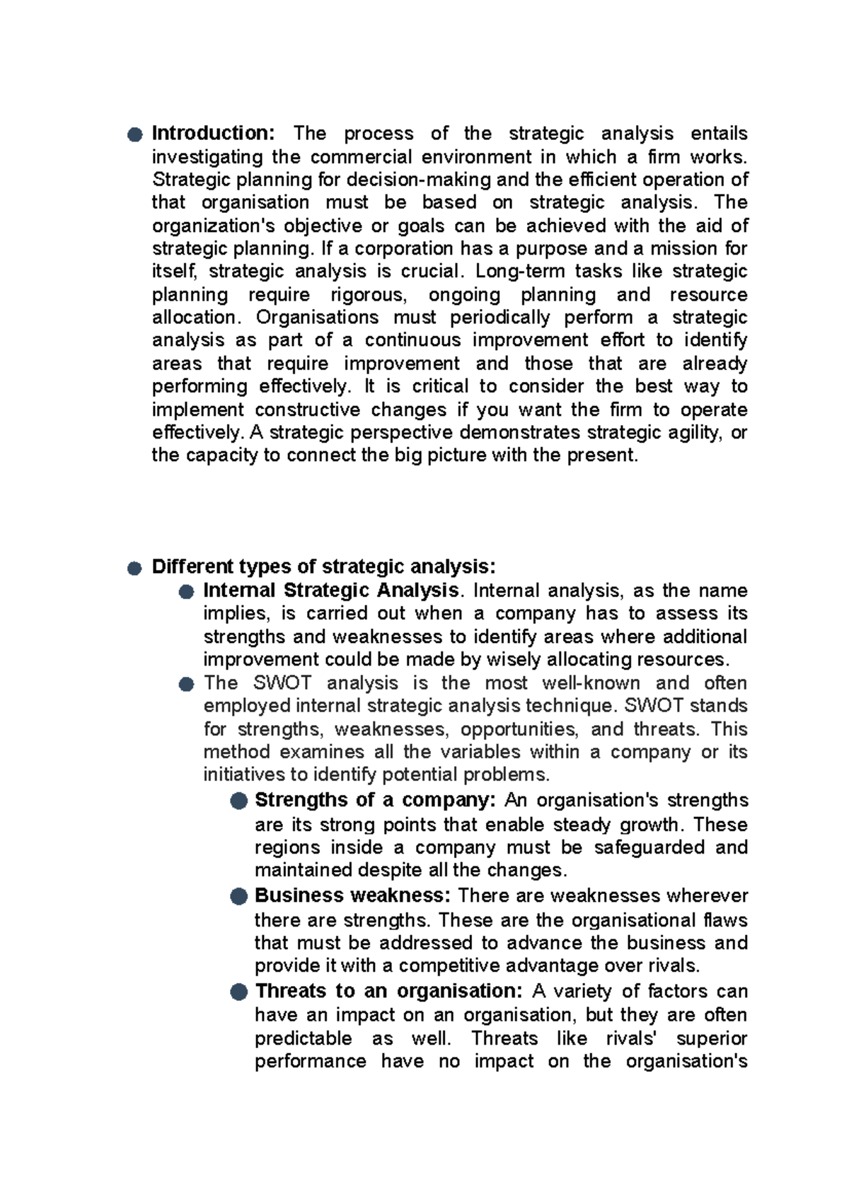 Strategic-analysis - Strategic-analysis - Introduction: The process of ...