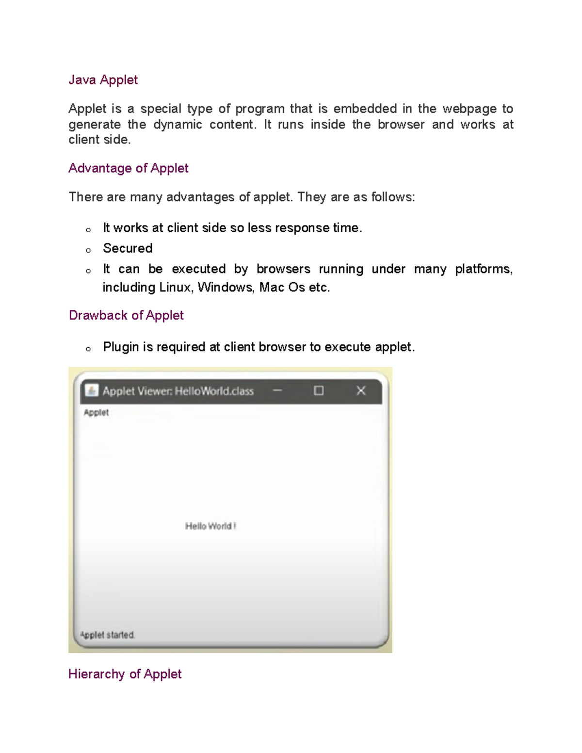Applets - Advanced programming practice (21CSC203P) - Java Applet ...