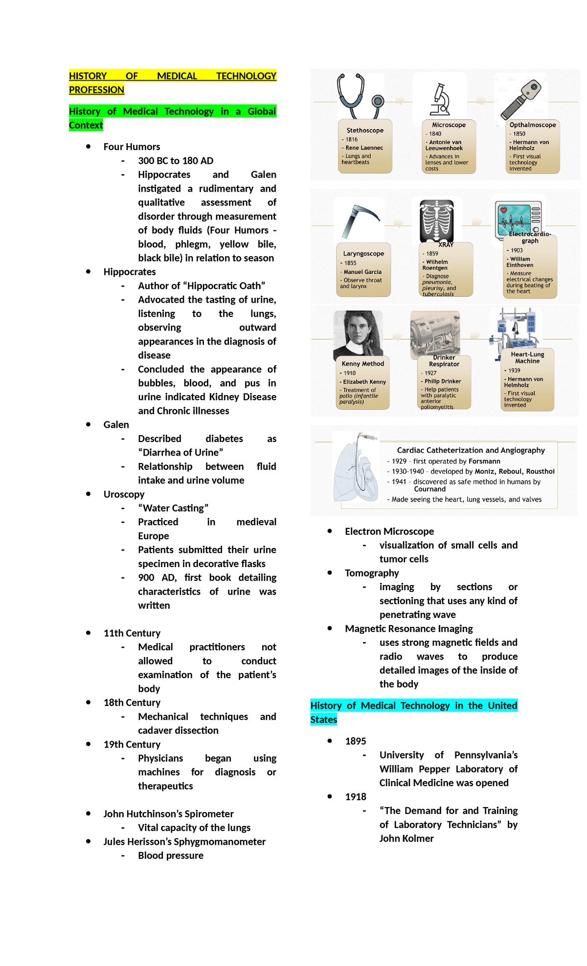 PMLS Reviewer - HISTORY OF MEDICAL TECHNOLOGY PROFESSION History of ...