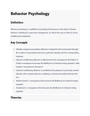Behavior Psychology Theories - Behavior Psychology Theories Behaviorism ...