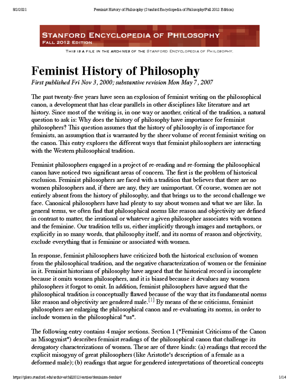 Feminist History of Philosophy - This is a file in the archives of the ...