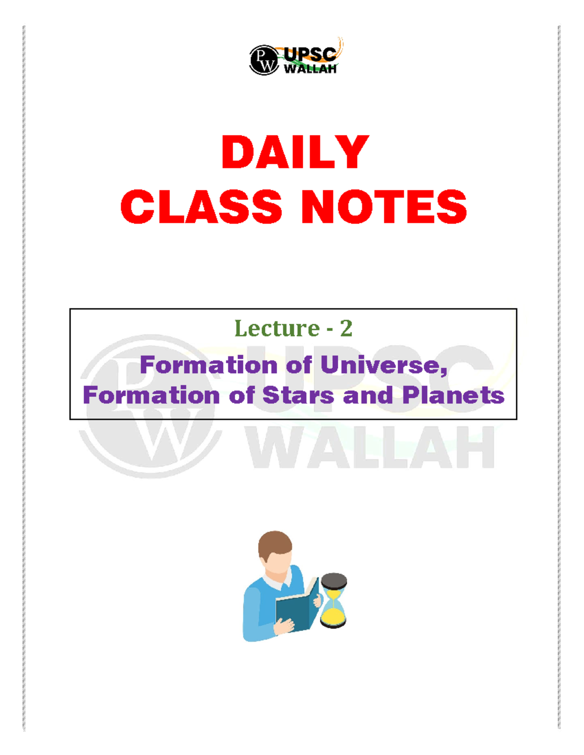 Geography upsc 2 - Notes - Lecture - 2 Formation of Universe, Formation ...