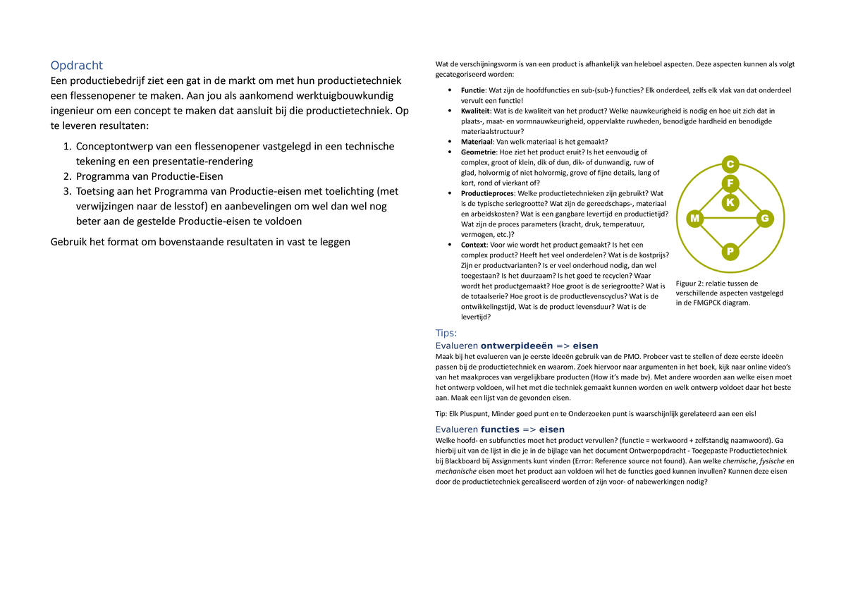 Ontwerpopdracht aaa - Dit dient als voorbeeld, en houdt rekening met ...