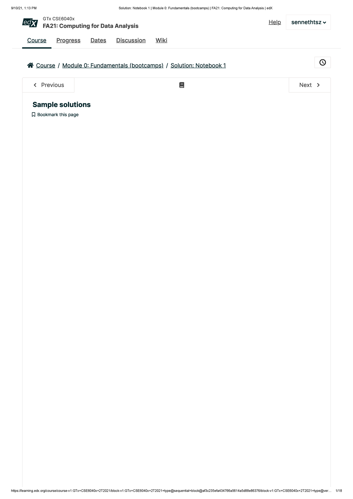 Solution Notebook 1 Module 0 Fundamentals (bootcamps) FA21 Computing for Data Analysis ed X ...
