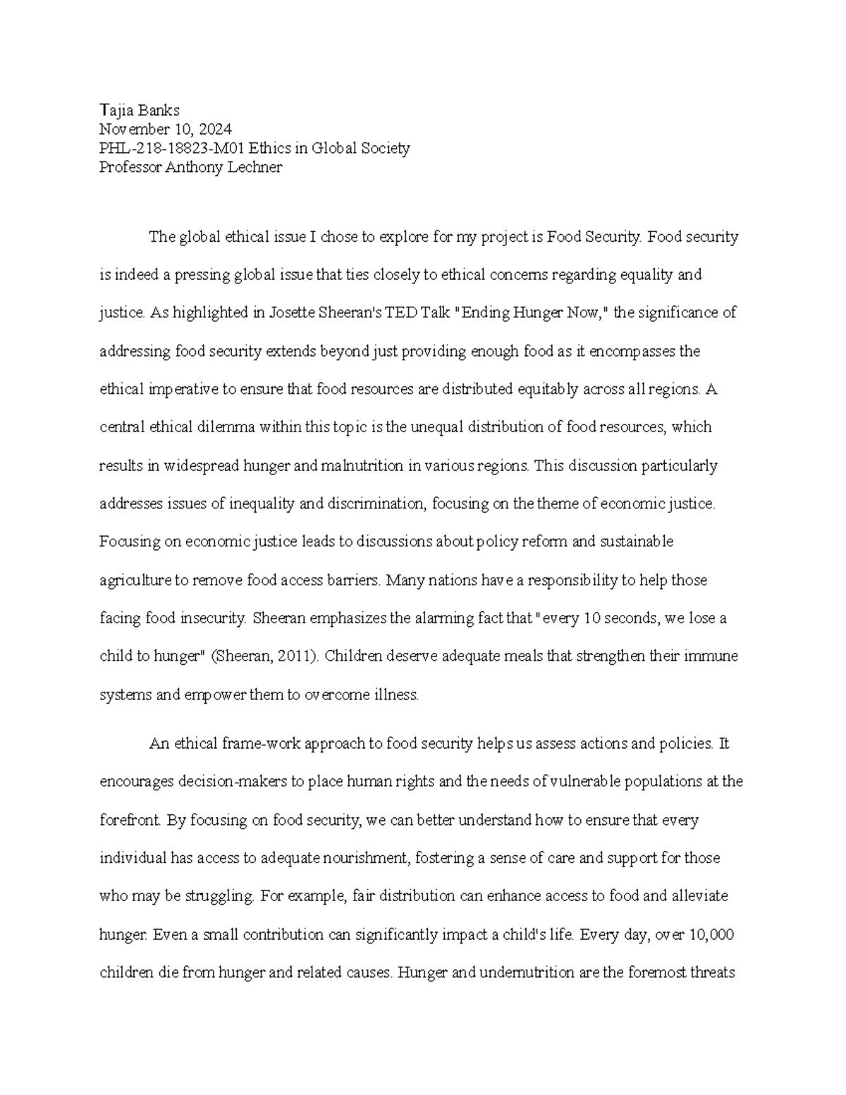Food security and hunger - Tajia Banks November 10, 2024 PHL-218-18823 ...