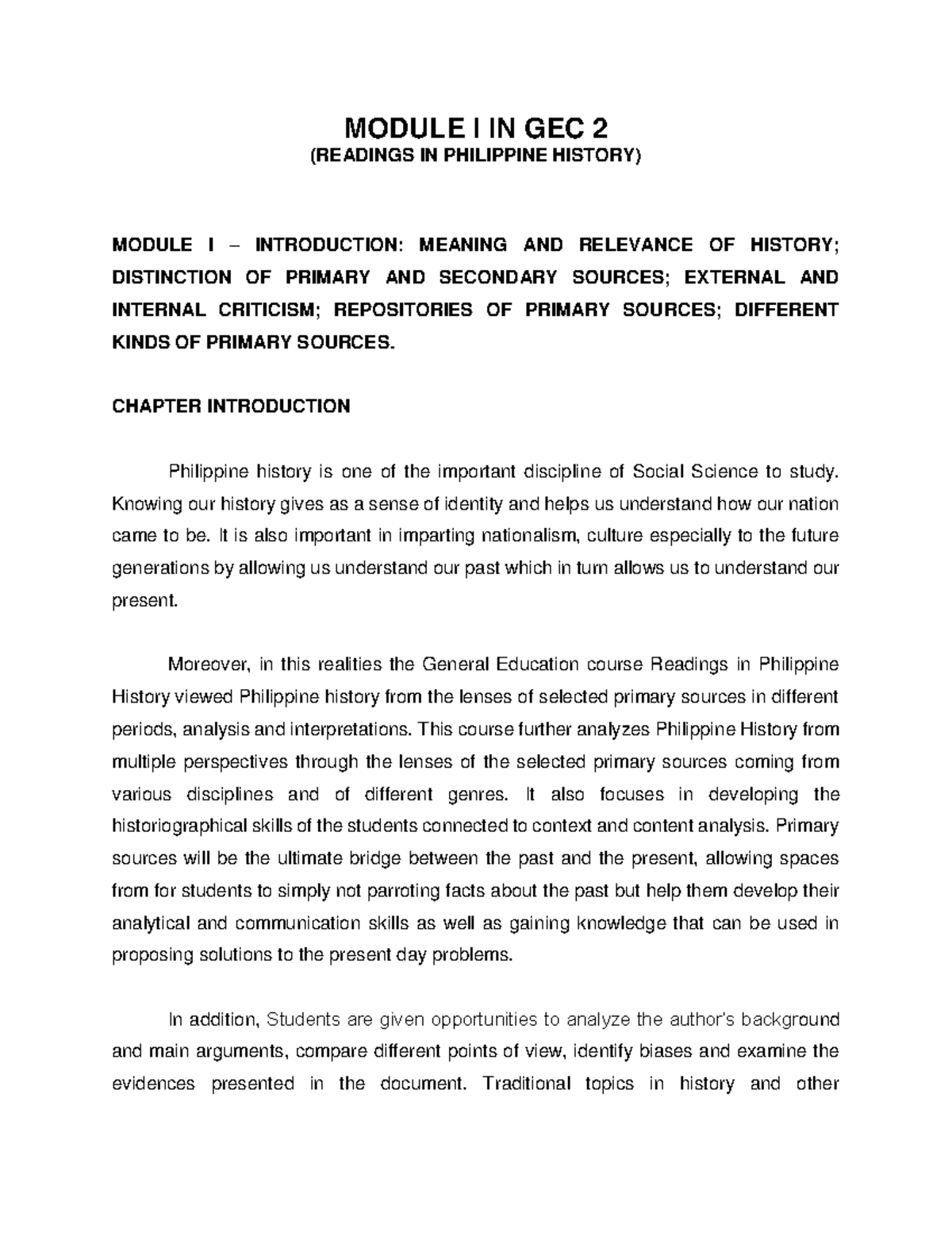 Module in GEC 2 Chapter 1 - Bachelor of Science in Mechanical ...