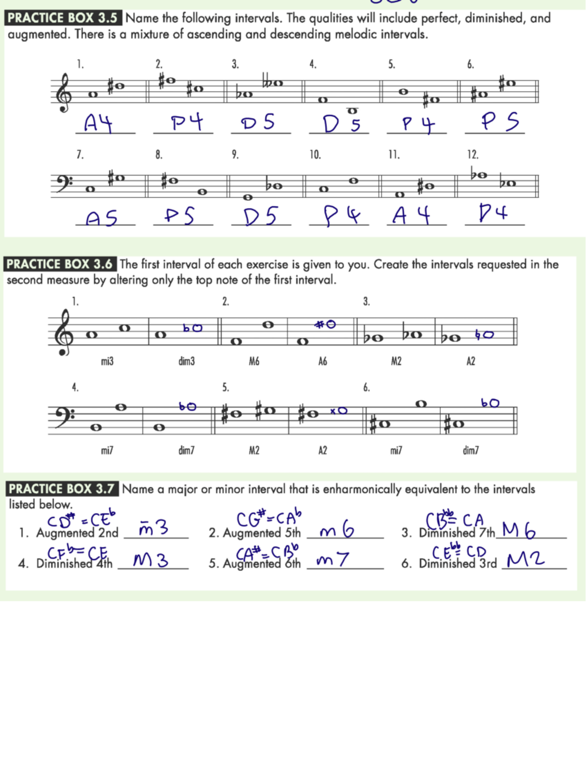 Practice box 3 - PRACTICE BOX 3 Name the following intervals. The ...