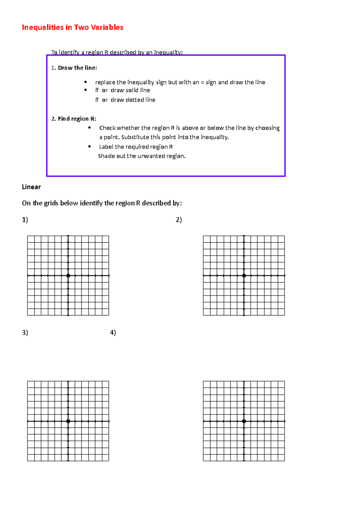 2. Inequalities in Two Variables notes - Inequalities in Two Variables ...