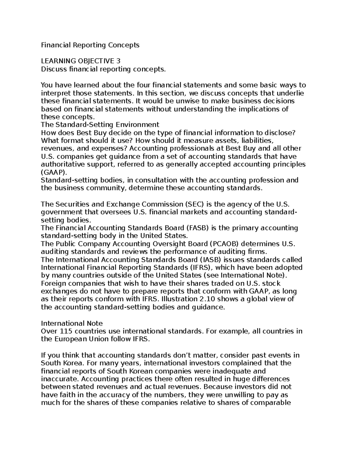 Financial Reporting Concepts - Financial Reporting Concepts LEARNING ...