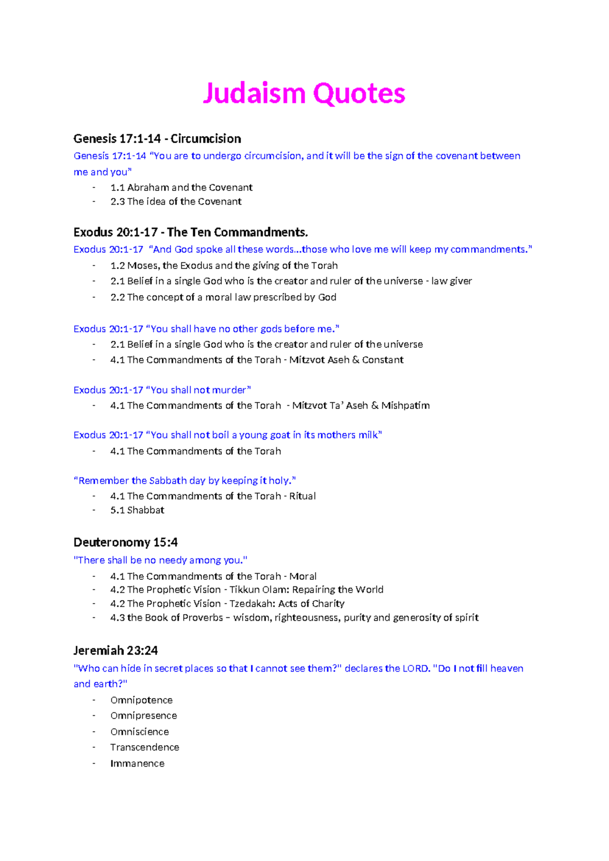 Sor scripture - SOR - Prelim Notes - Judaism Quotes Genesis 17:1-14 ...
