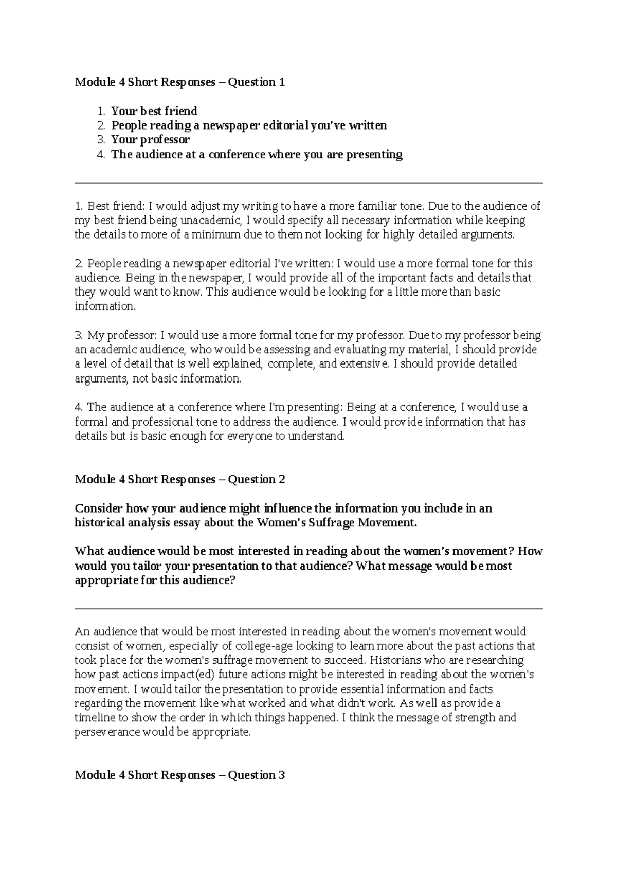 HIS 200 Applied History Module 4 short responses - Module 4 Short ...