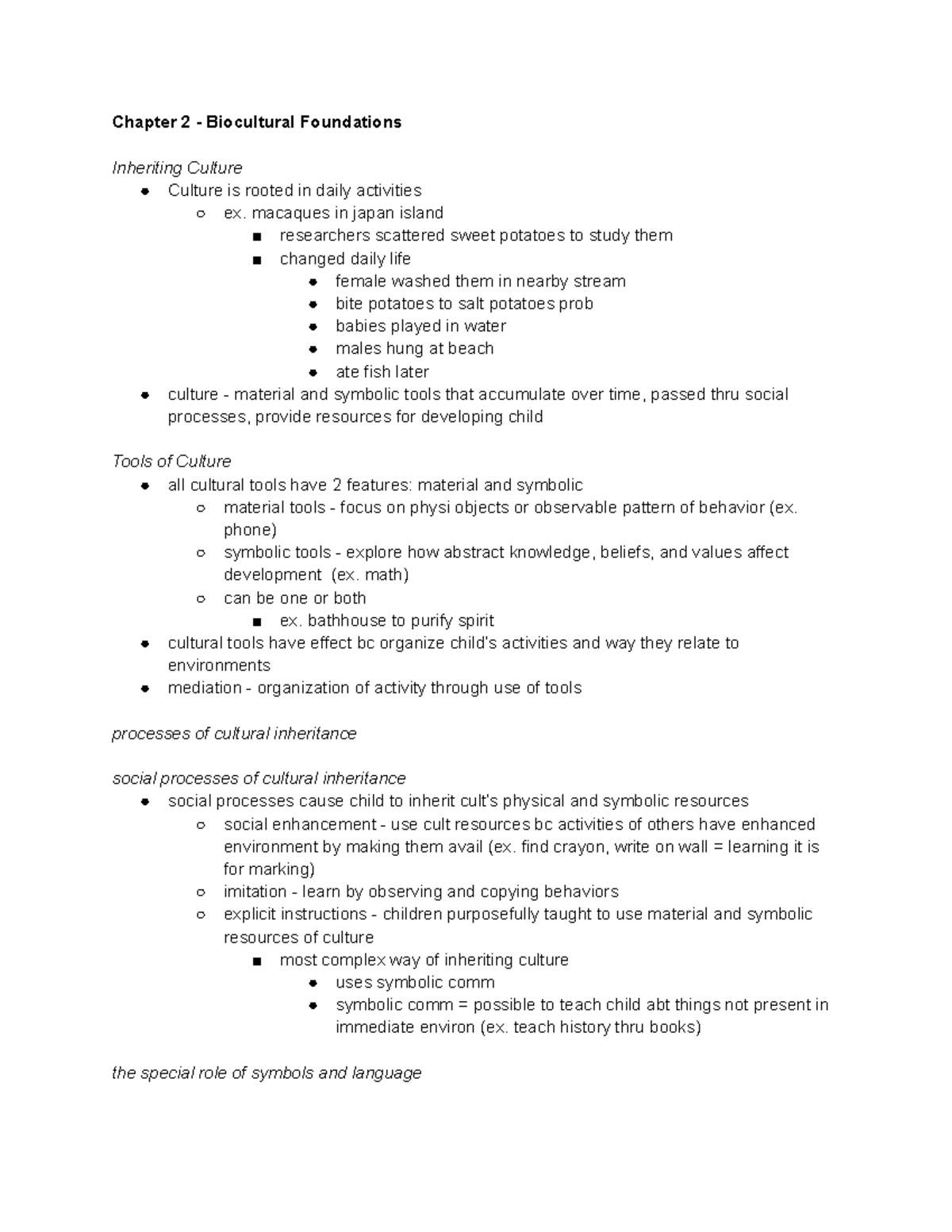 PSC 140 Chapter 2 - Biocultural Foundations - Chapter 2 - Biocultural Foundations Inheriting ...