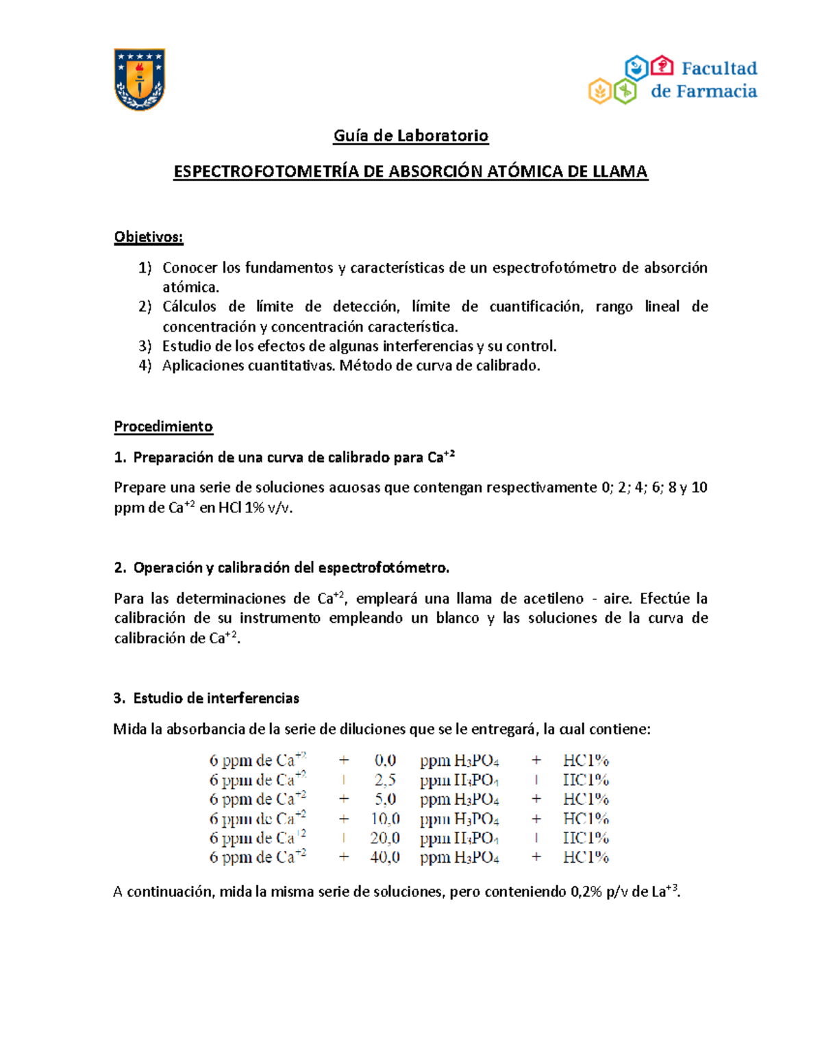 Guia Absorcion atomica - Guía de Laboratorio ESPECTROFOTOMETRÍA DE ...