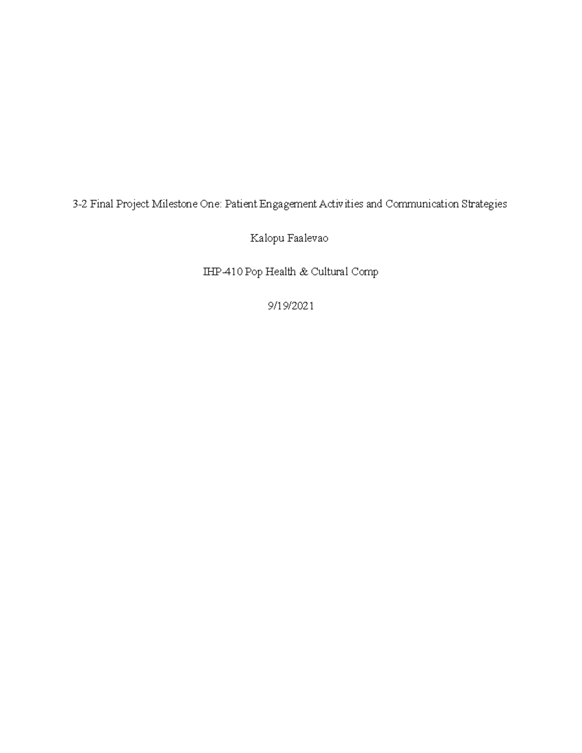 3-2 Final project milestone one IHP-410 - 3-2 Final Project Milestone ...