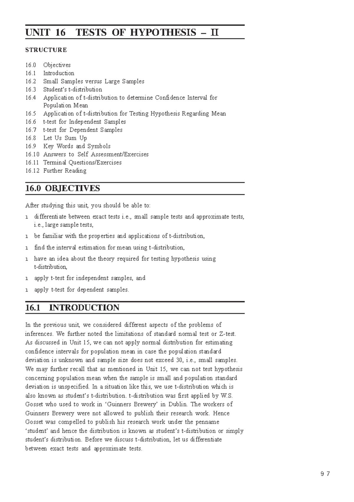 Research Methodology Unit-16 - Tests of Hypothesis-II UNIT 16 TESTS OF ...