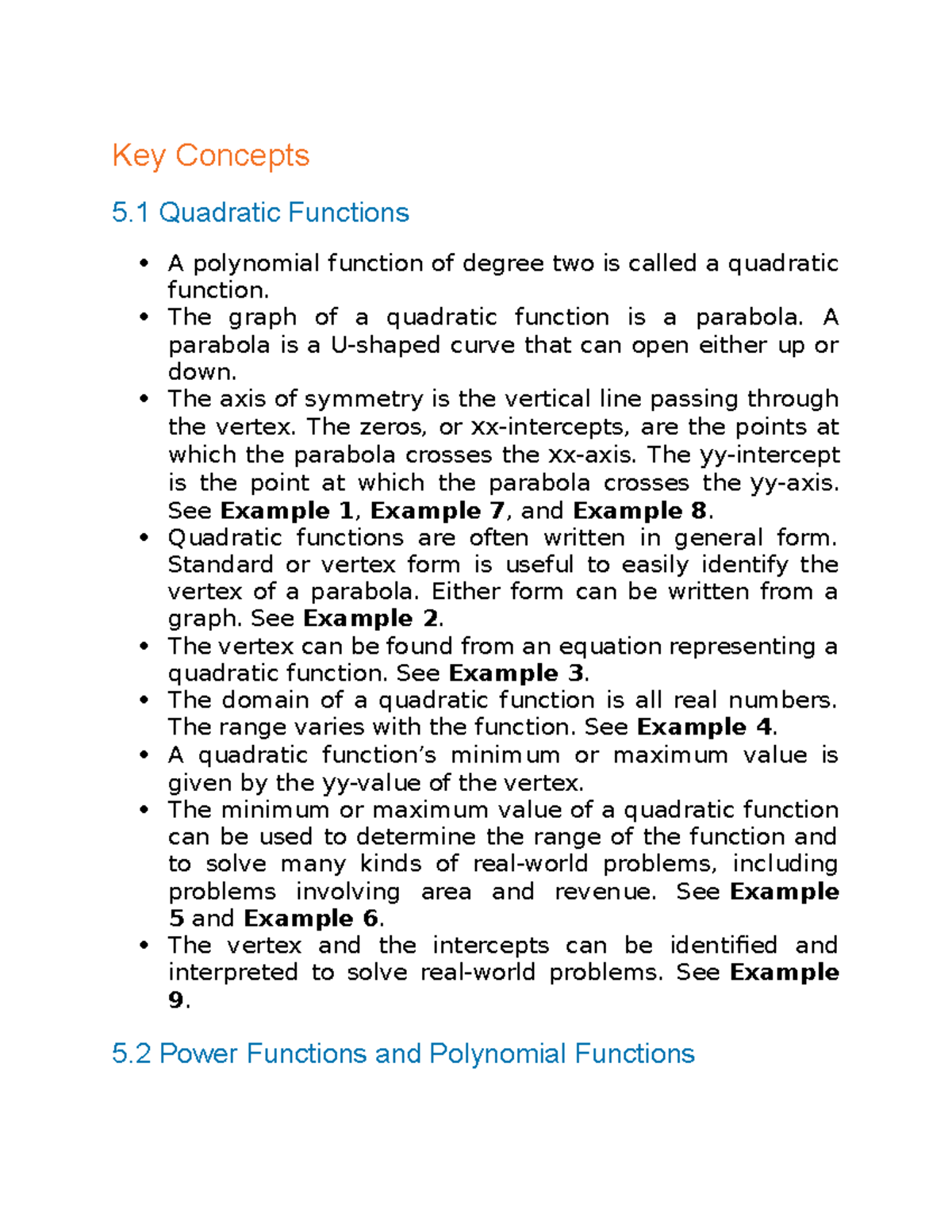 Chapter 5 Polynomial and Rational Functions 3 - Key Concepts 5 ...