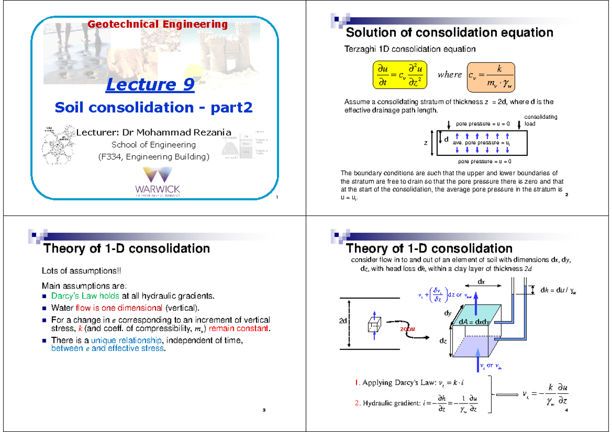 09Consolidation 2nd Session-MR - Soil consolidation - part Lecture 9 ...