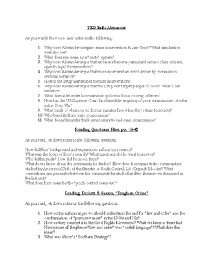 Unit 4 Ted Talk Questions - TED Talk: Alexander As you watch the video ...