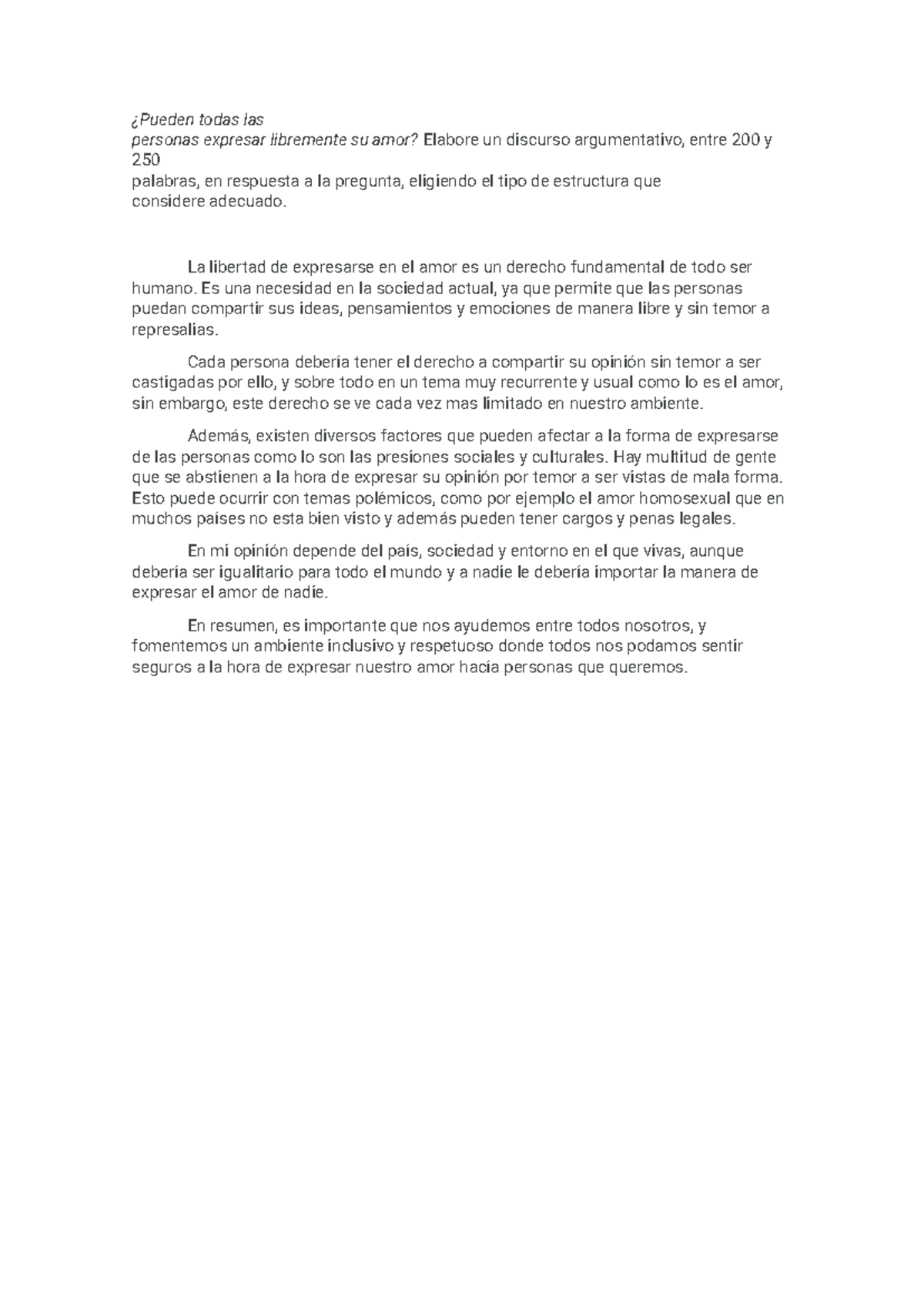 Argumentativo - fdhfgh - ¿Pueden todas las personas expresar libremente ...