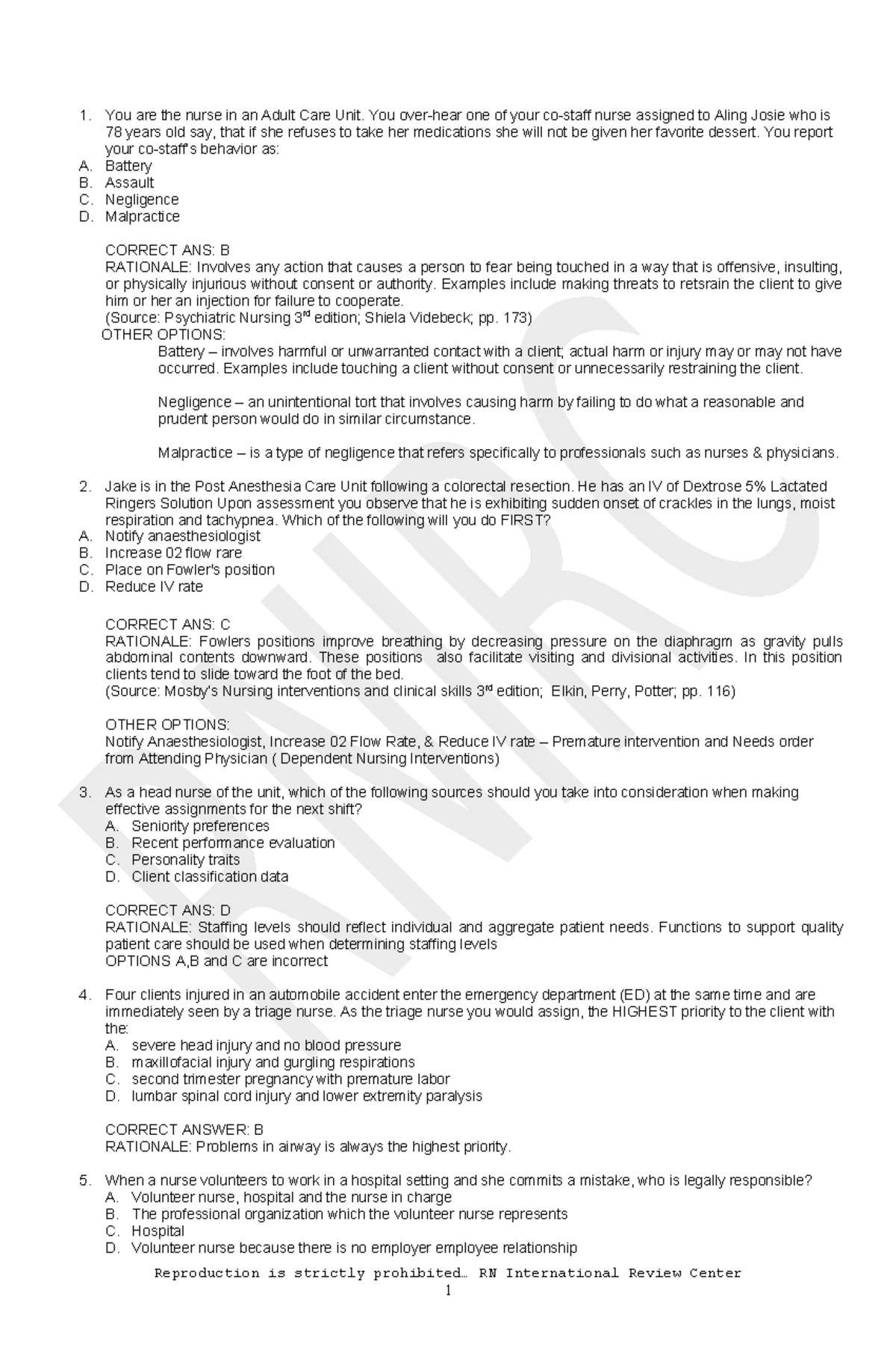 72523822 DEC 2007 NPT 4 Questions and Rationale - You are the nurse in ...