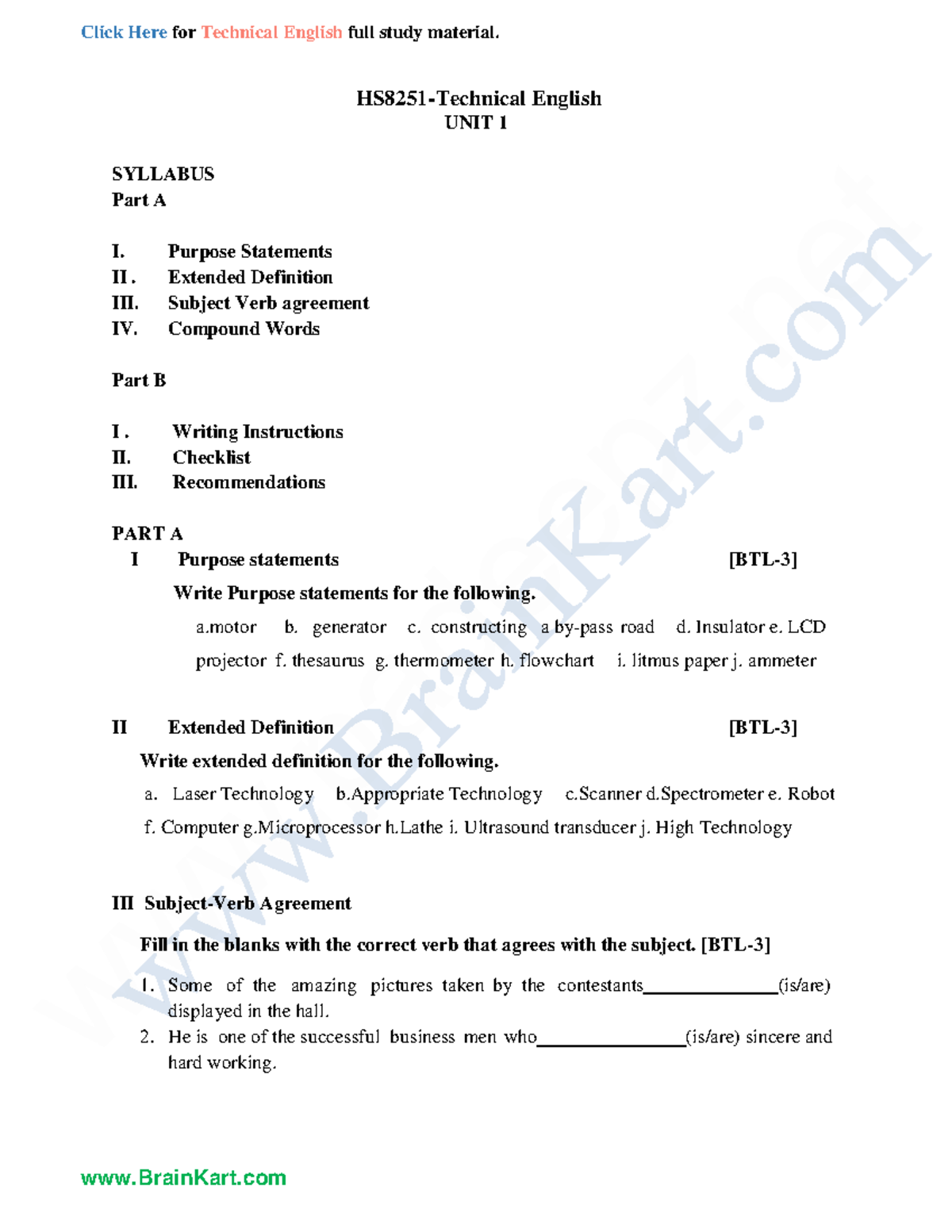 267 - HS8251 Technical English - Question Bank - HS8251-Technical ...