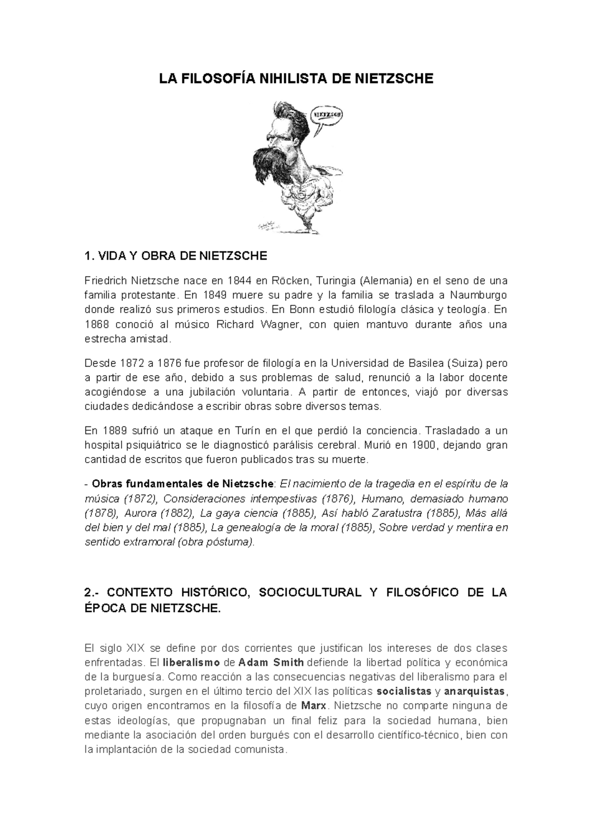 11- Nietzsche - LA FILOSOFÍA NIHILISTA DE NIETZSCHE 1. VIDA Y OBRA DE ...