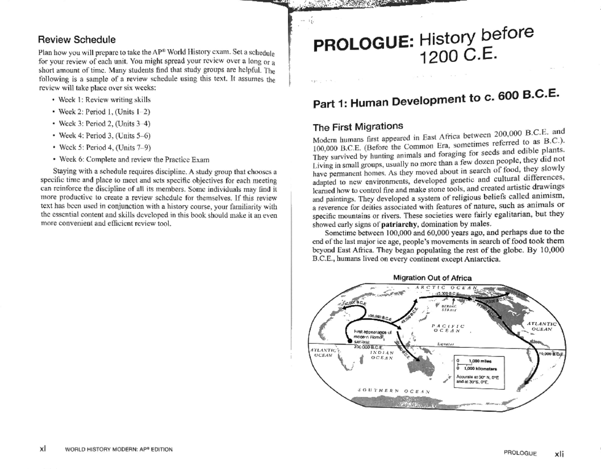 Amsco Prologue - Before 1200 - Review Schedule PROLOGUE: History before ...