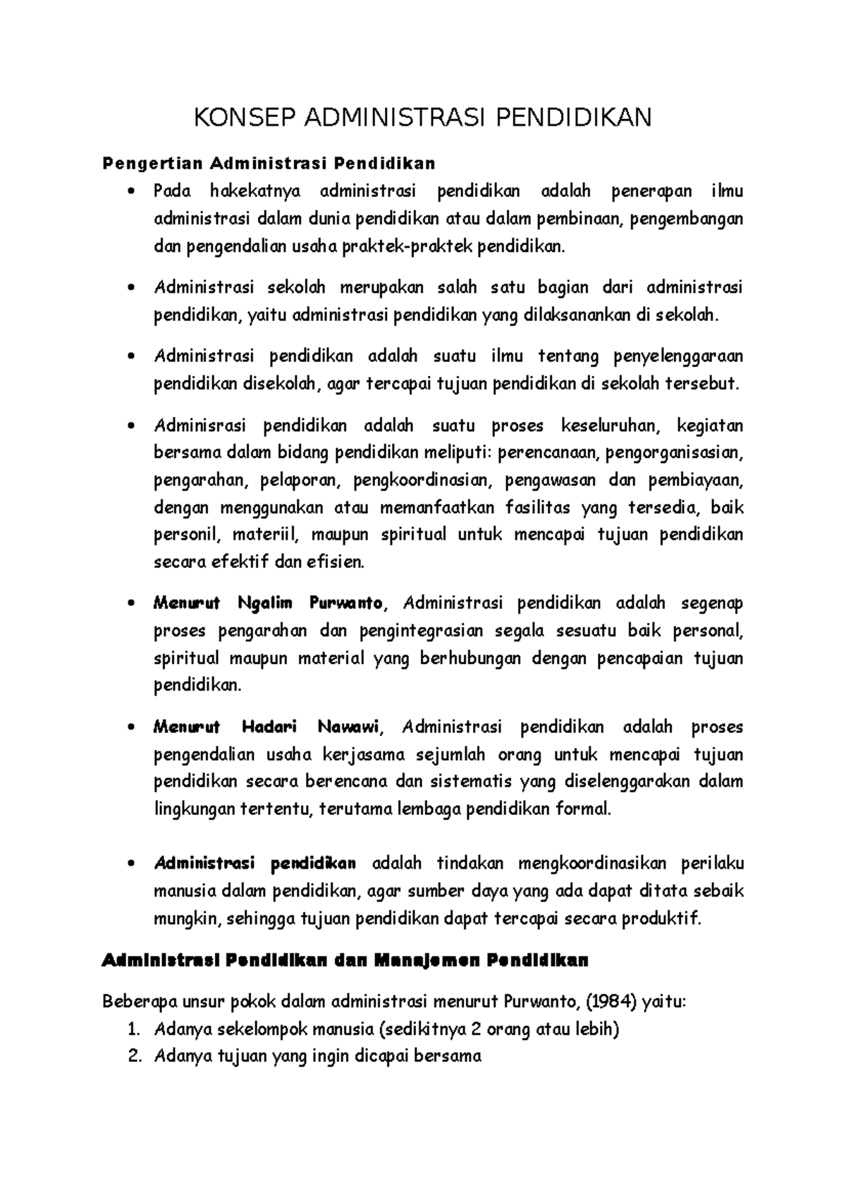 Konsep Administrasi Pendidikan - KONSEP ADMINISTRASI PENDIDIKAN ...
