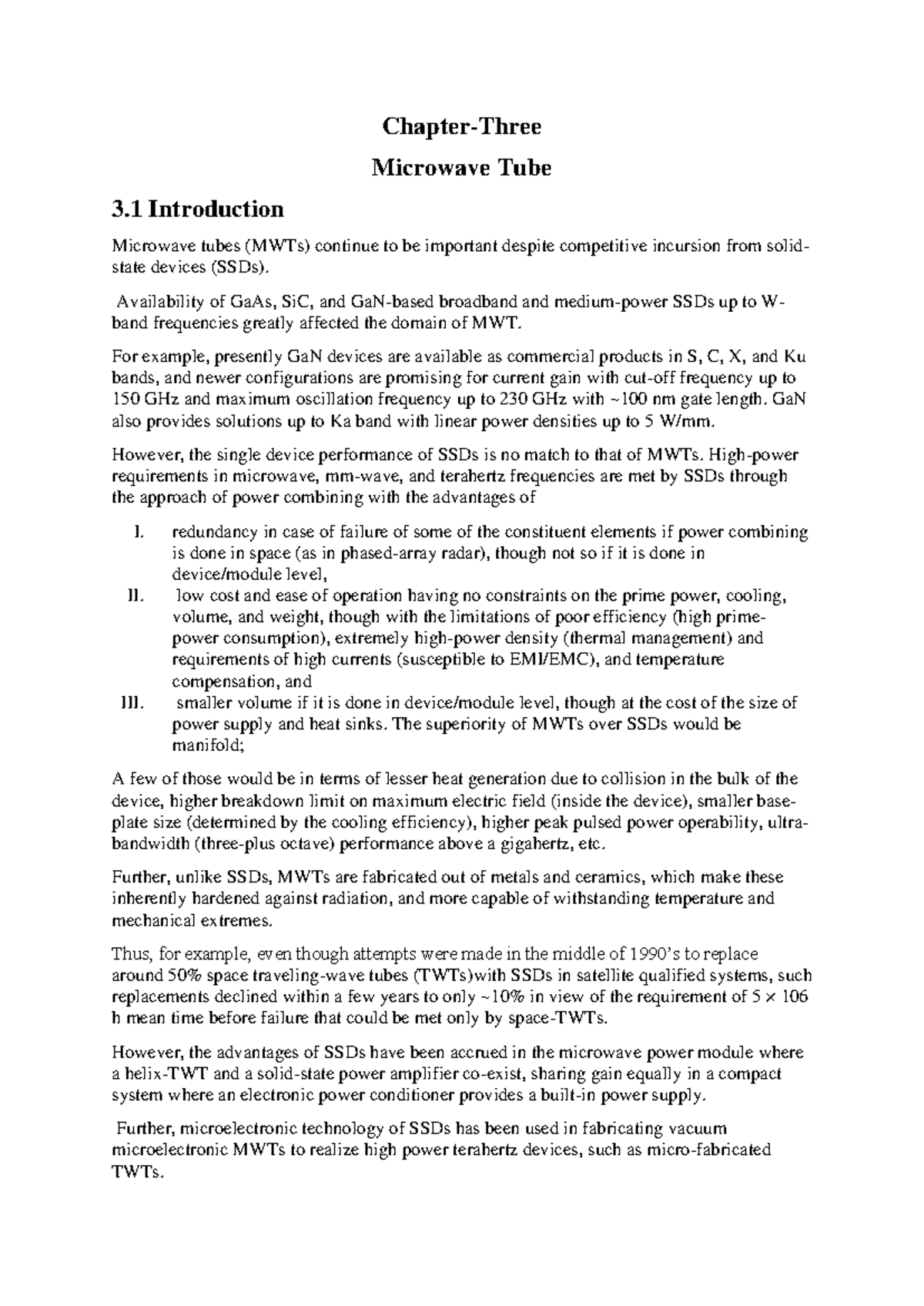 CH-3 - Chapter-Three Microwave Tube 3 Introduction Microwave tubes (MWTs) continue to be ...