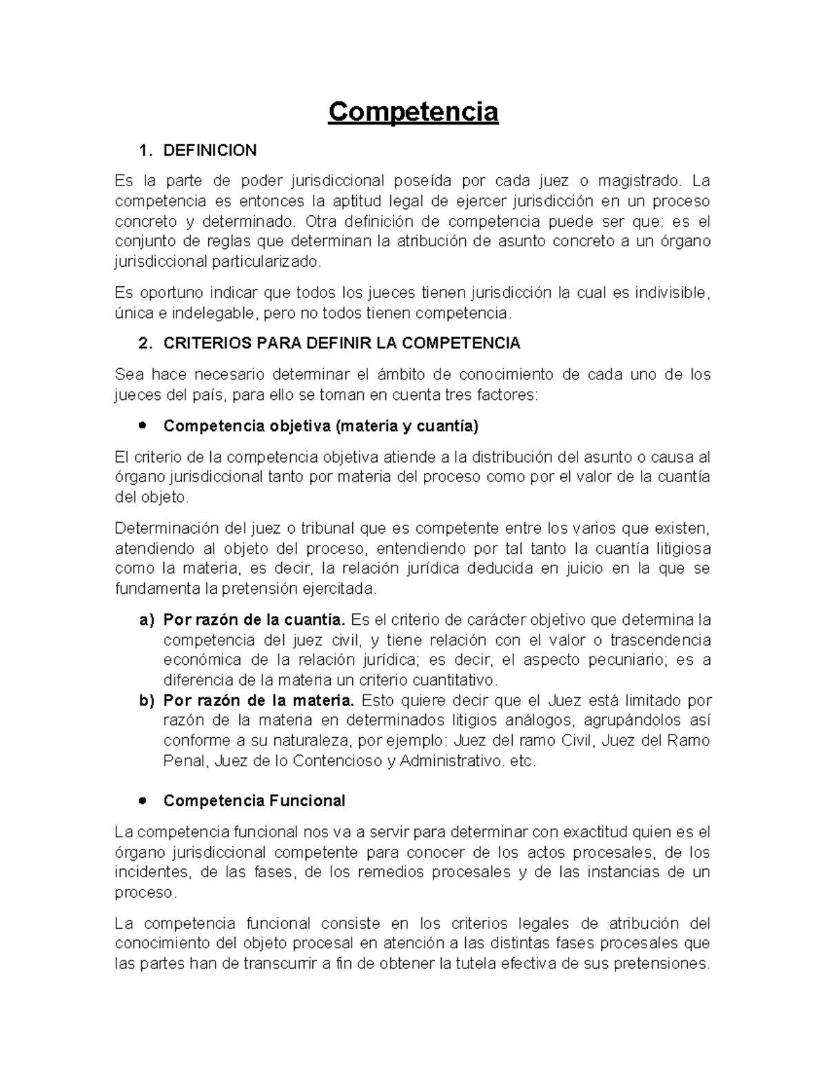 Competencia - Código Tributario - Competencia 1. DEFINICION Es la parte ...