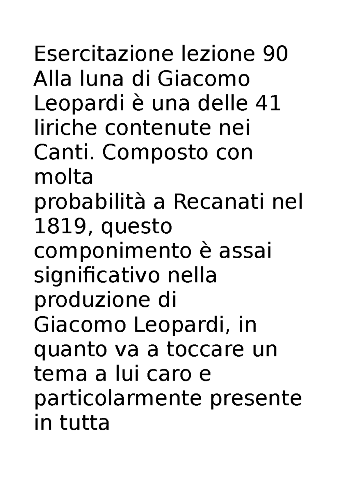 Allegato-Allaluna Leopardi 0646288 - Esercitazione lezione 90 Alla luna ...