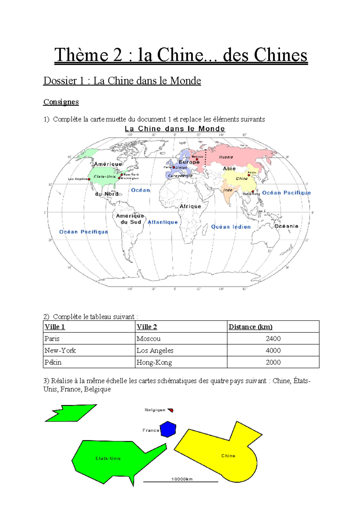 GEO 2 c - Chine - Thème 2 : la Chine... des Chines Dossier 1 : La Chine ...