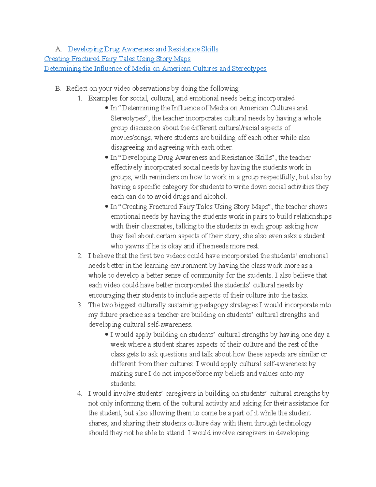 Task 1- Recognizing the Community of Care - A. Developing Drug ...