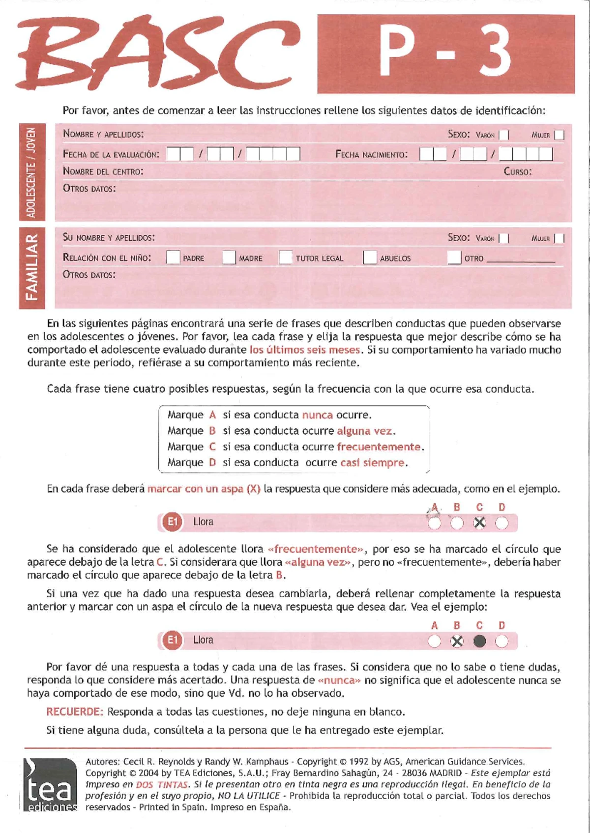 BASC-3 - Test psicológico - BASC- 3 : Sistema de evaluación de la ...