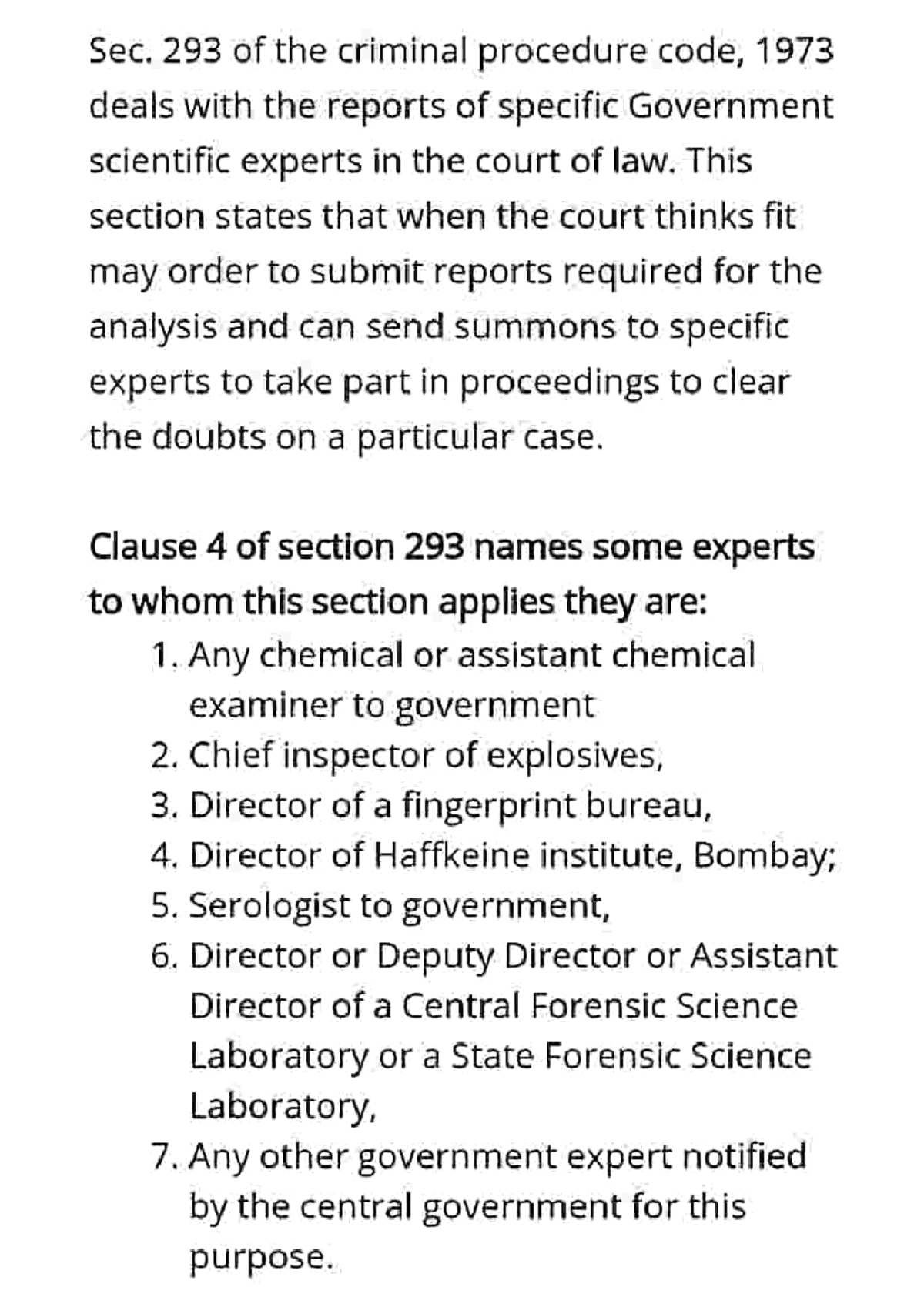 Expert opinion in indian evidence act - Sec. 293 of the criminal ...