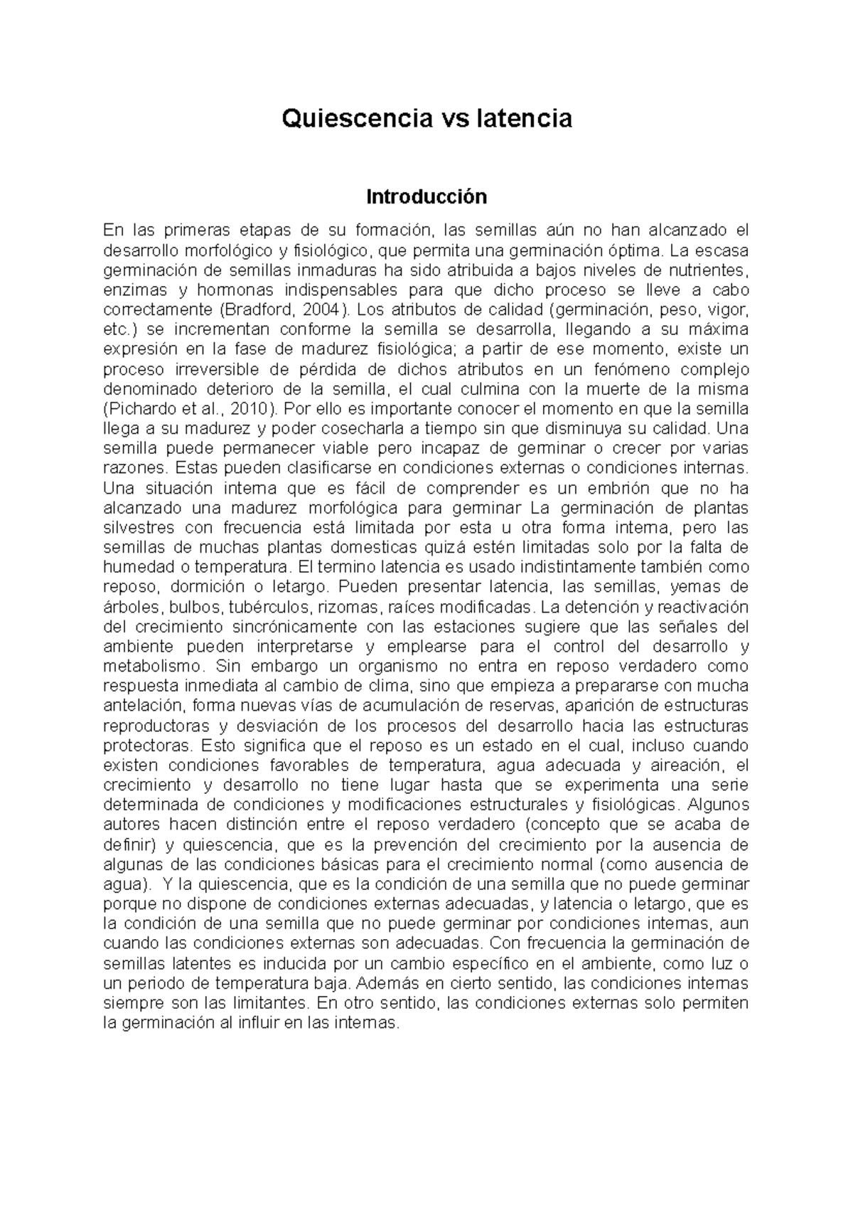 Quiescencia vs latencia - Quiescencia vs latencia Introducción En las ...