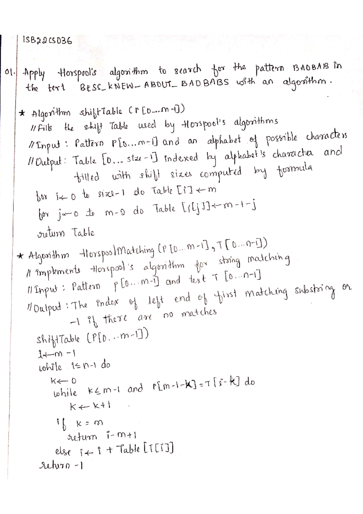 Ada Assignment 1 6 Ok Good Isb22cs036 01 Apply Algorithm To Search For The Pattern Baobab